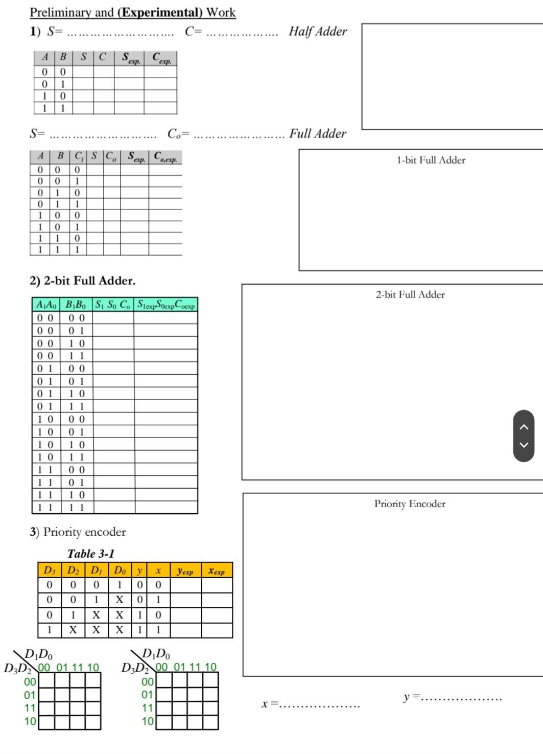 Solved Preliminary and (Experimental) Work | Chegg.com