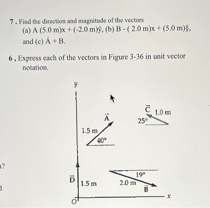 Solved 7. Find the direction and magnitude of the vectors | Chegg.com