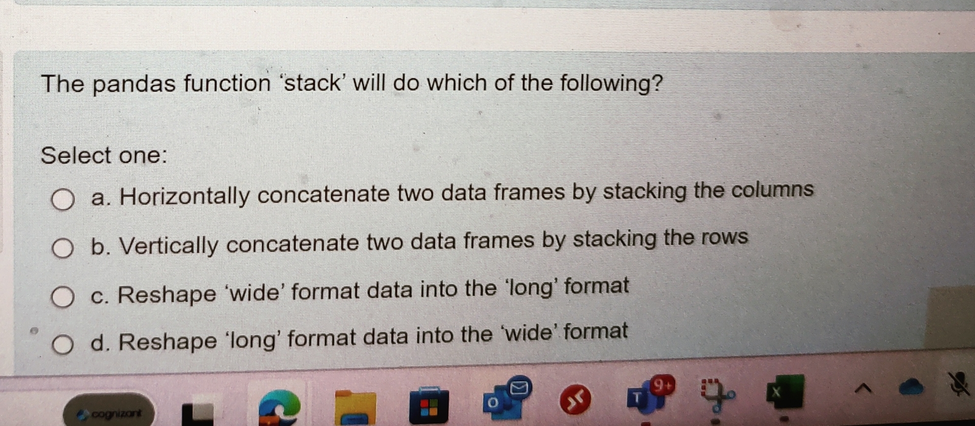 Solved The Pandas Function Stack Will Do Which Of The 7002