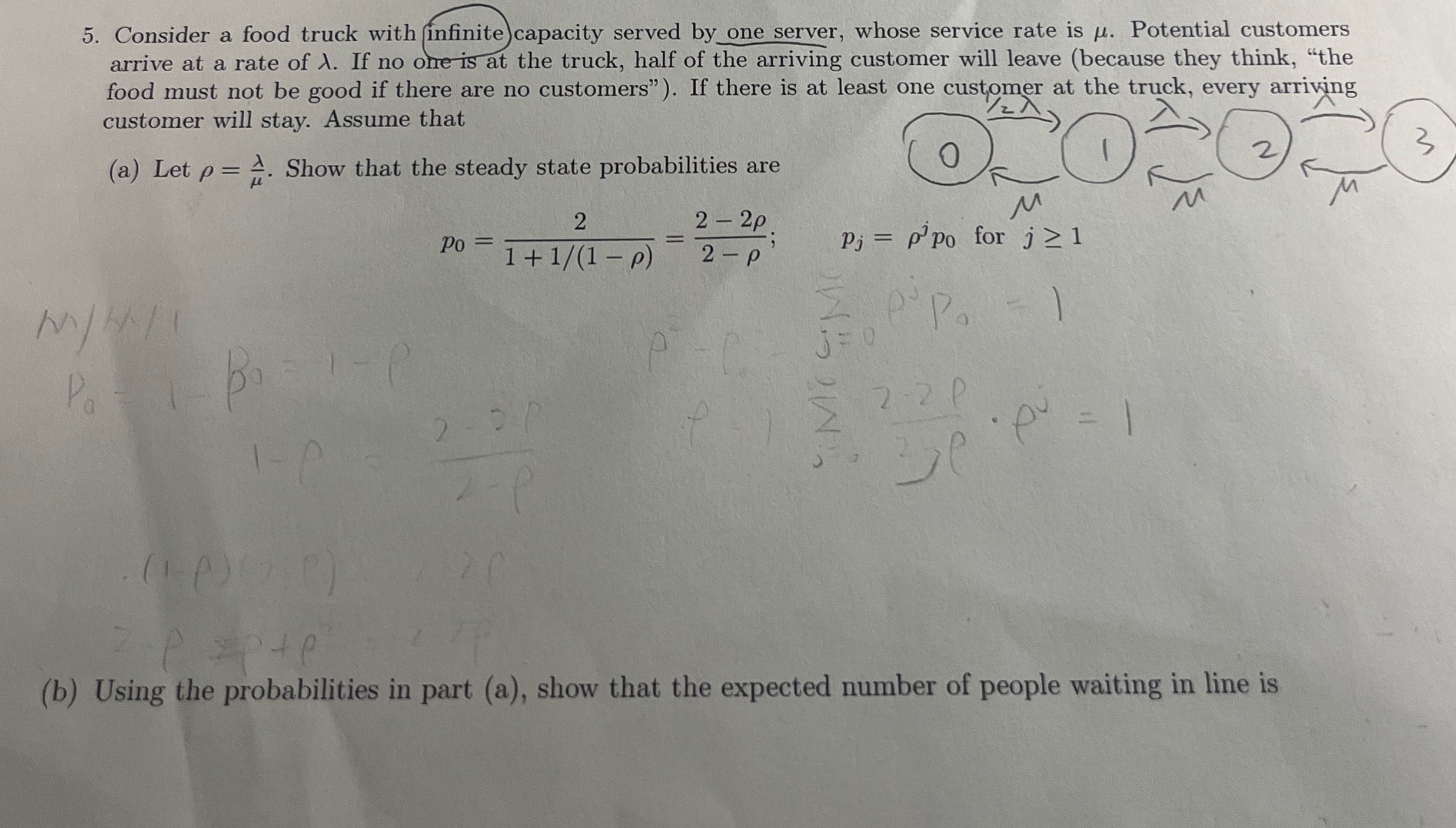 Solved Consider a food truck with infinite capacity served | Chegg.com