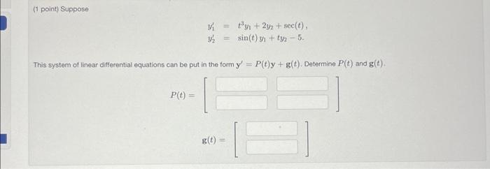 Solved (1 point) Suppose | Chegg.com