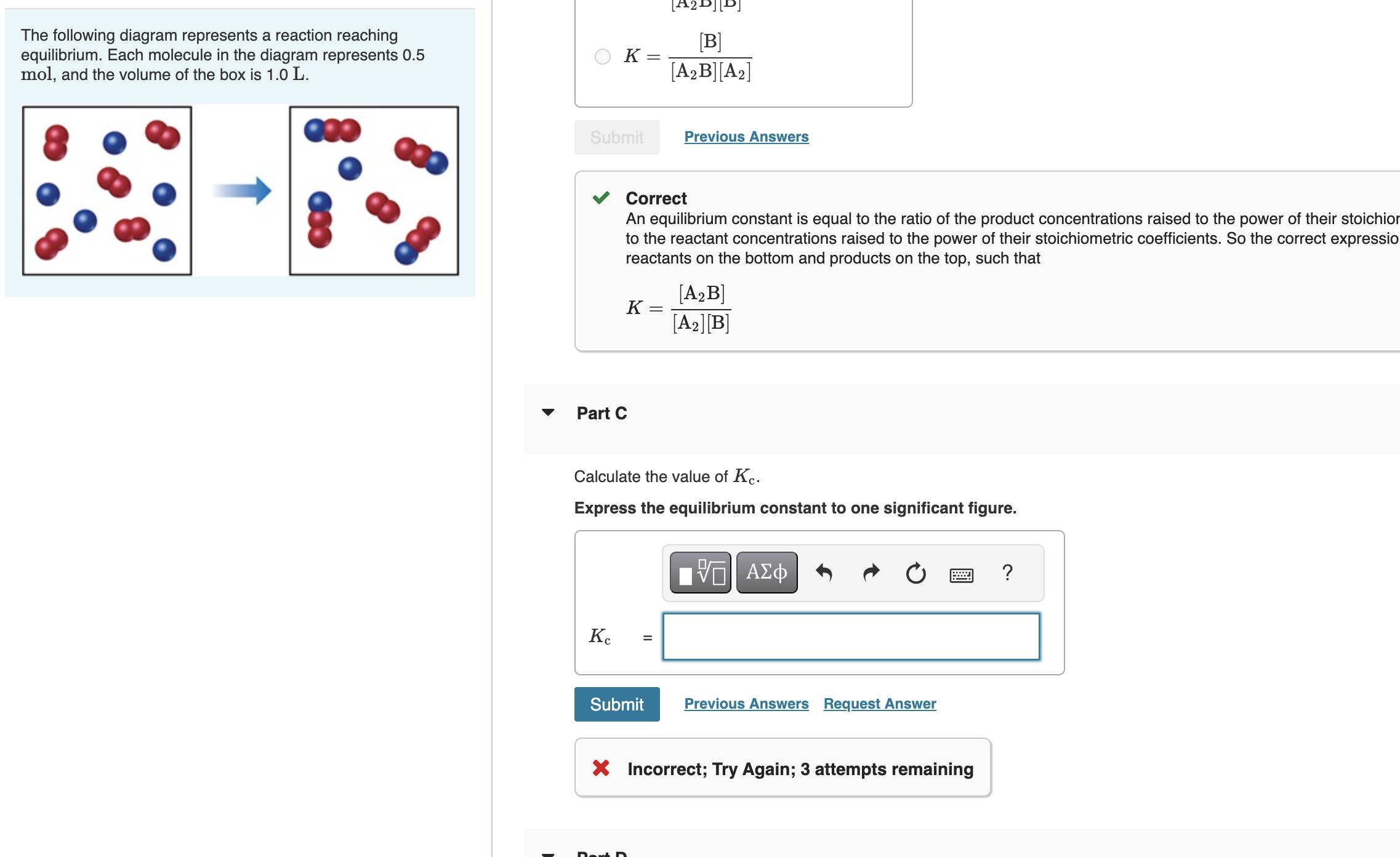 Solved Part AThe following diagram represents a reaction | Chegg.com