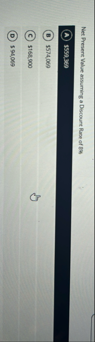 Solved Net Present Value assuming a Discount Rate of | Chegg.com