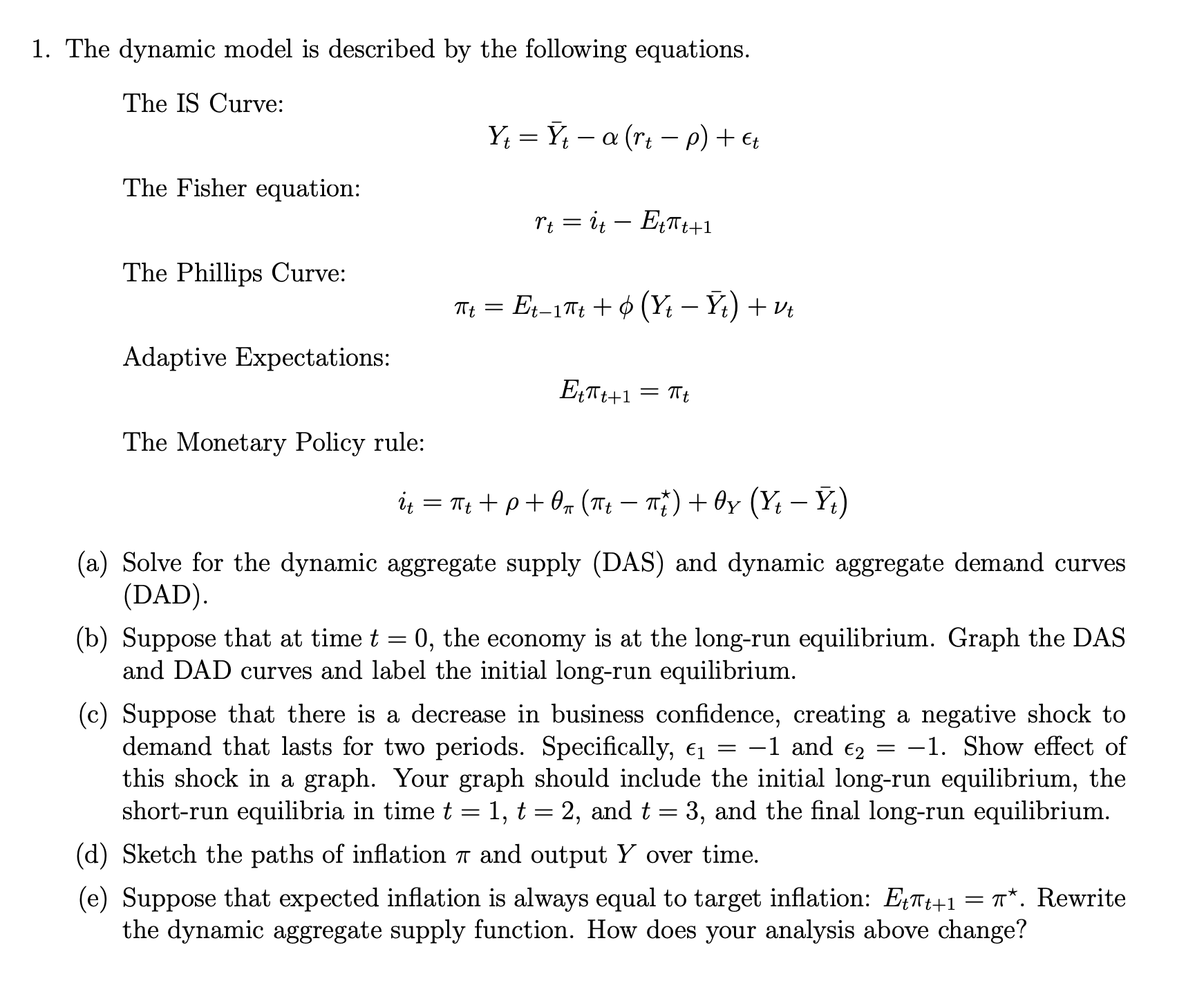 Solved The dynamic model is described by the following | Chegg.com