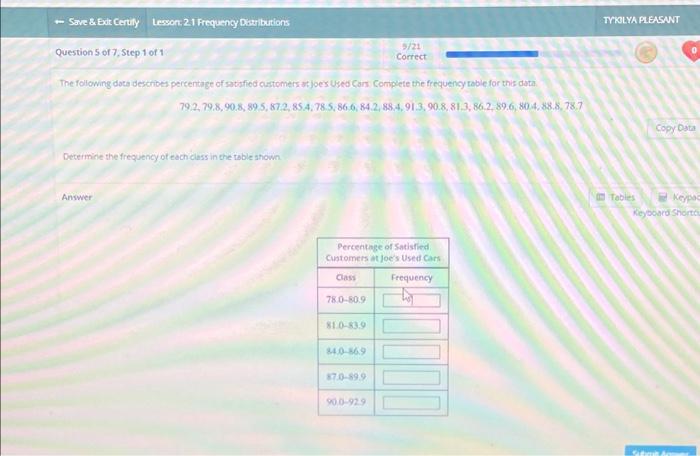 Solved - Save & Exit Certify Lesson: 2.1 Frequency | Chegg.com