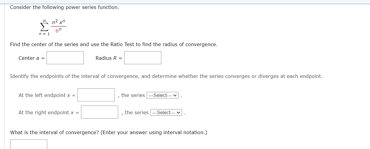 Solved Consider the following power series | Chegg.com