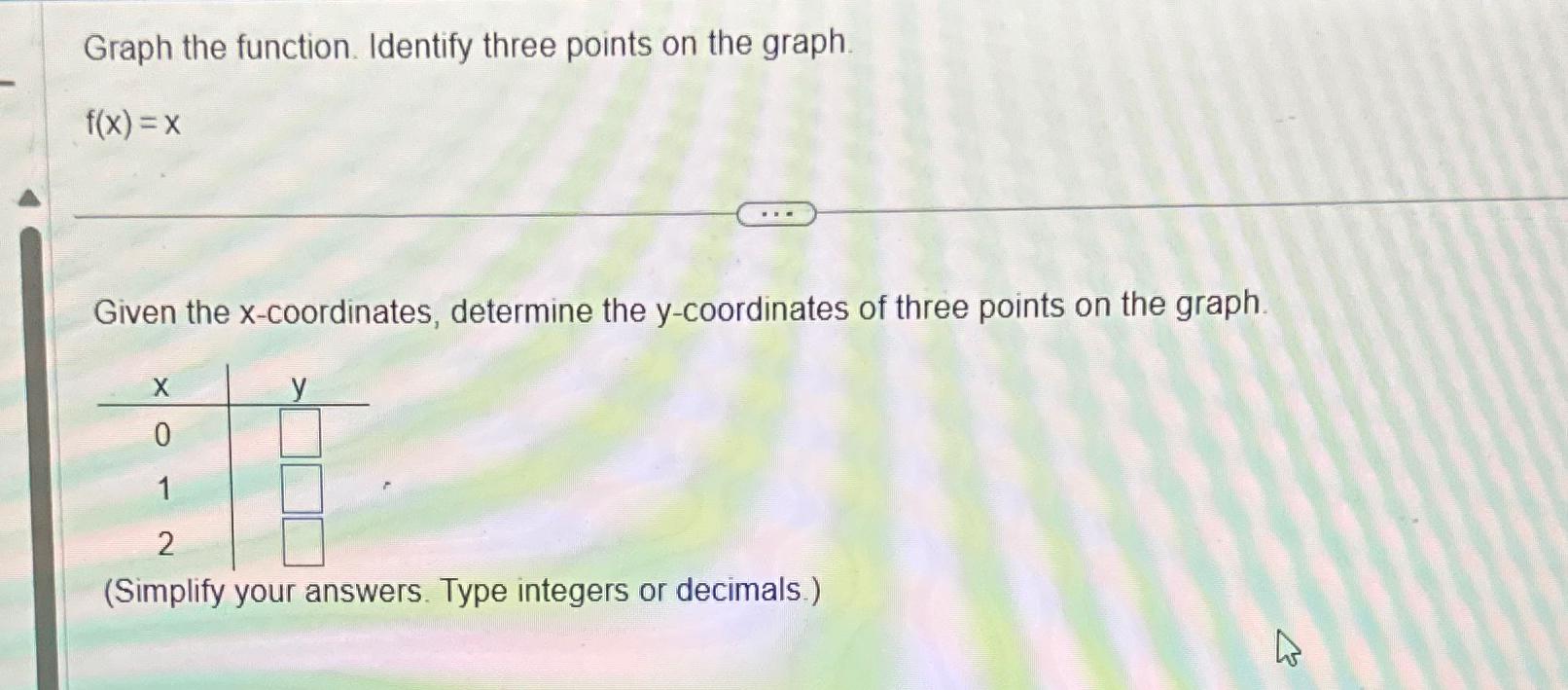 Solved Graph the function. Identify three points on the | Chegg.com