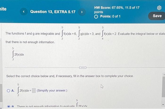 Solved The functions f and g are integrable and | Chegg.com