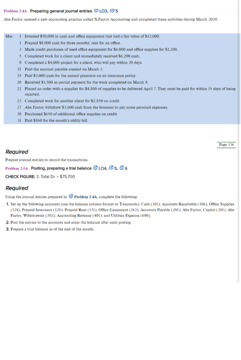 Solved Problem 2-4A Preparing general journal entries 나 | Chegg.com