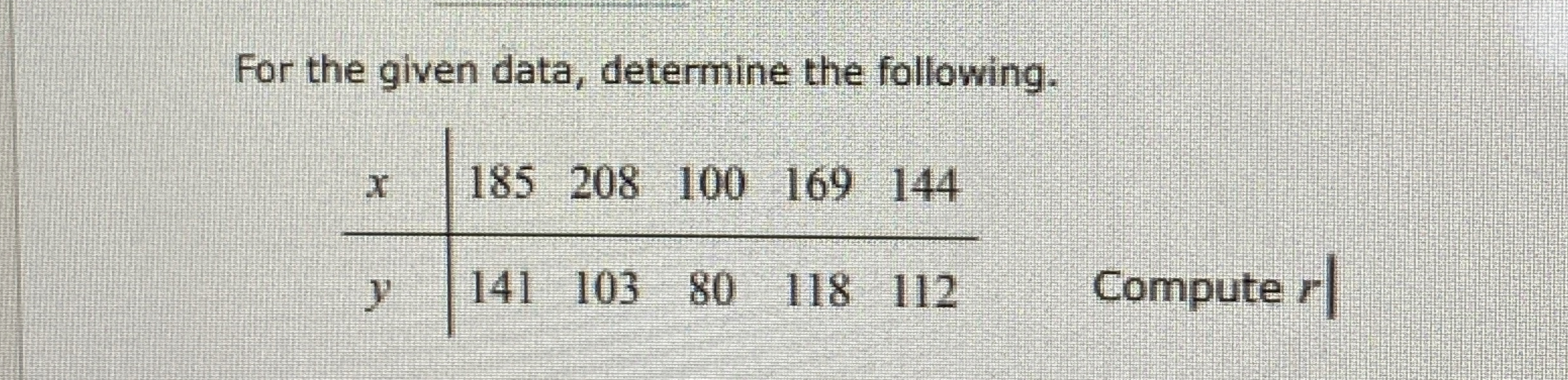 Solved For The Given Data Determine The 5178