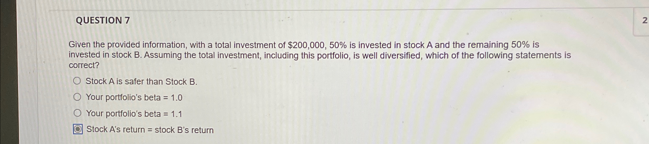 Solved QUESTION 7Given the provided information, with a | Chegg.com