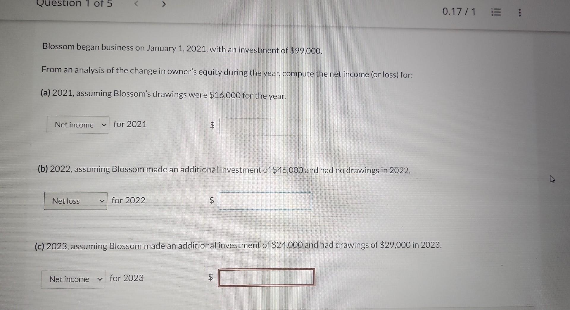 Solved Blossom Company had the following assets and | Chegg.com