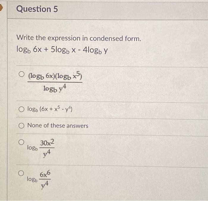 Solved Write the expression in condensed form. | Chegg.com
