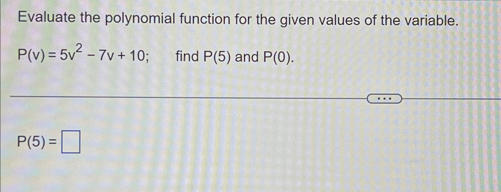 Solved Evaluate the polynomial function for the given values | Chegg.com