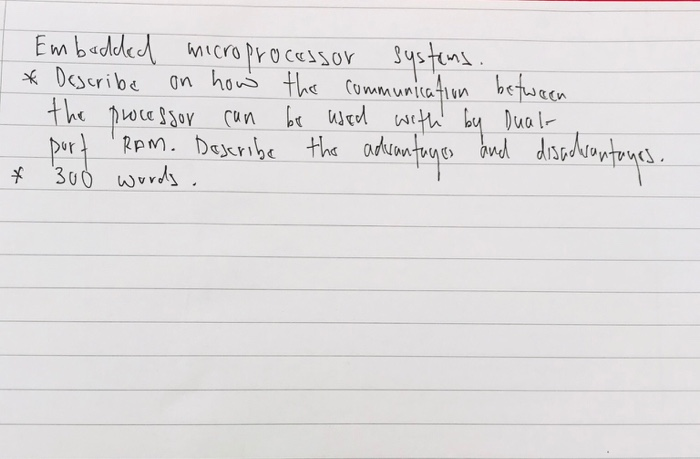 Solved I Embedded microprocessor systems. * Describe on how | Chegg.com