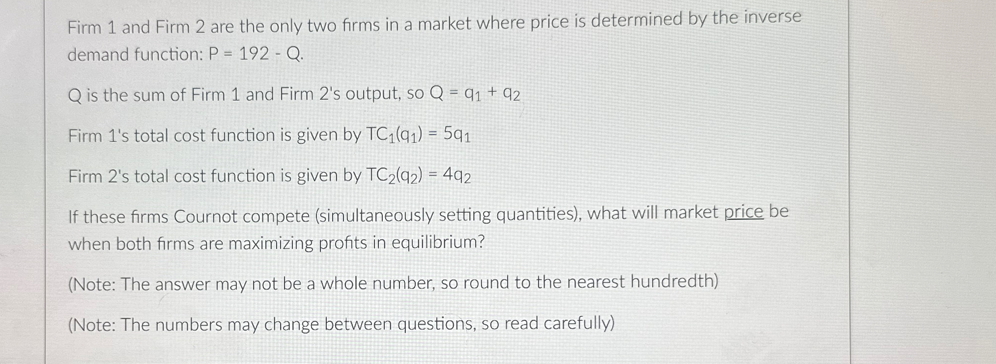 Solved Firm 1 ﻿and Firm 2 ﻿are the only two firms in a | Chegg.com