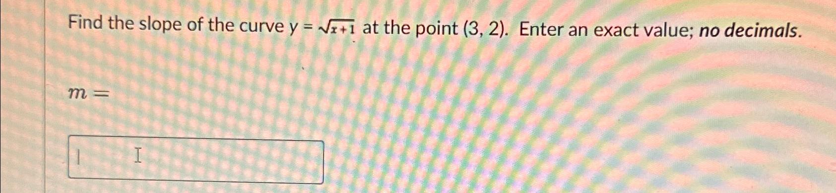 Solved Find the slope of the curve y=x+12 ﻿at the point | Chegg.com