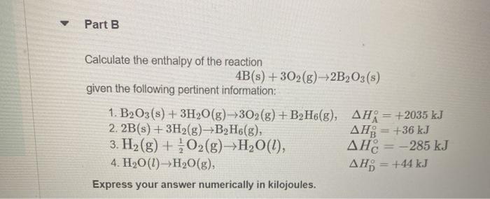 Solved Part A Calculate the enthalpy of the reaction 2NO(g) | Chegg.com