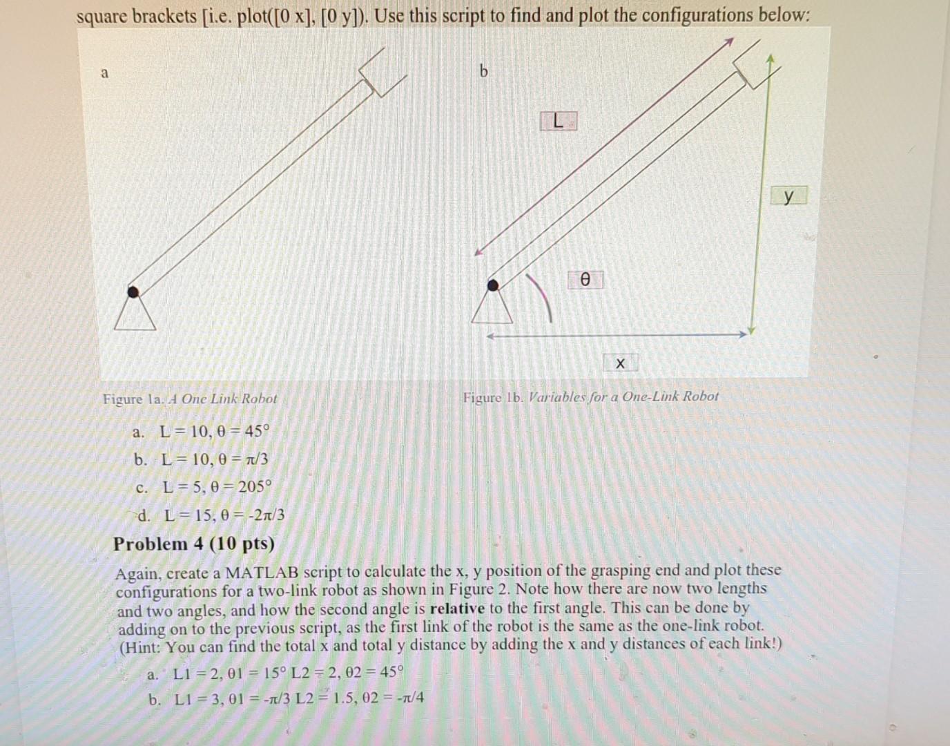 Solved square brackets [i.e. plot ([0x],[0y]). Use this | Chegg.com