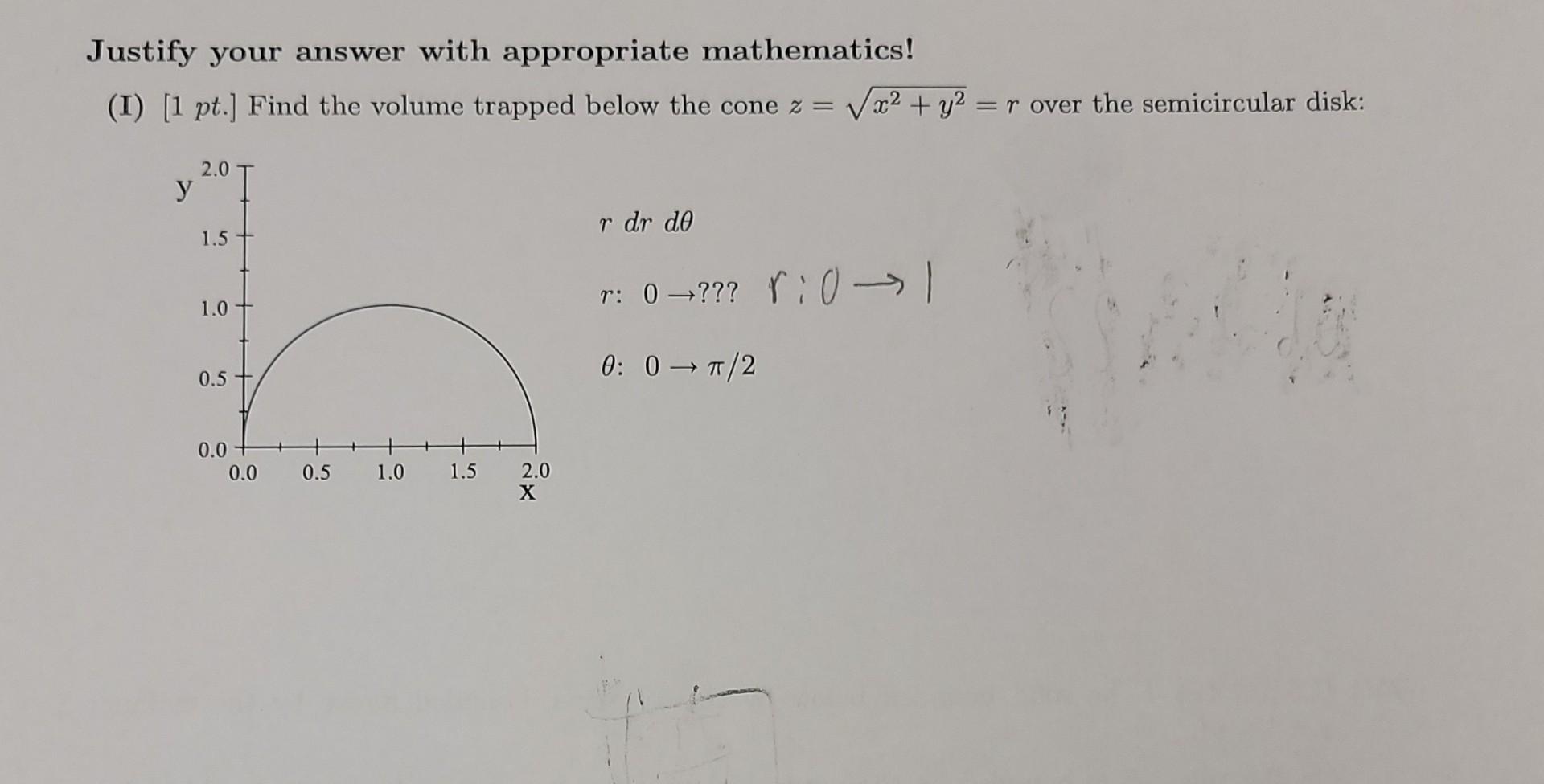Solved Justify your answer with appropriate mathematics! (I) | Chegg.com
