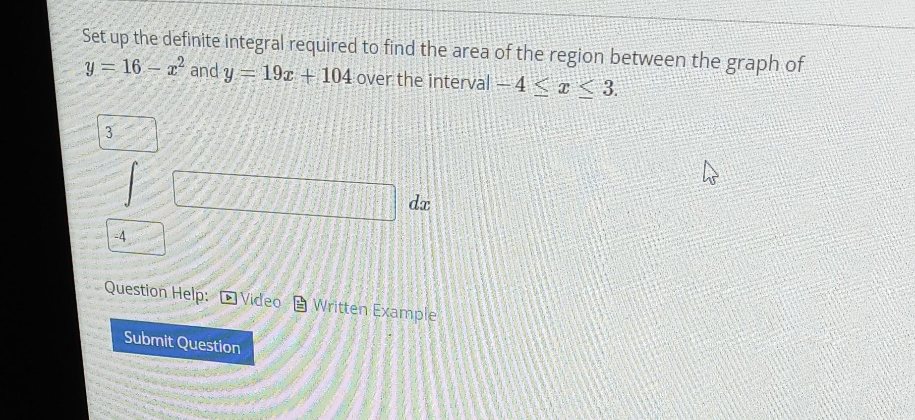 Solved Setup the integral to calculate the area between the | Chegg.com