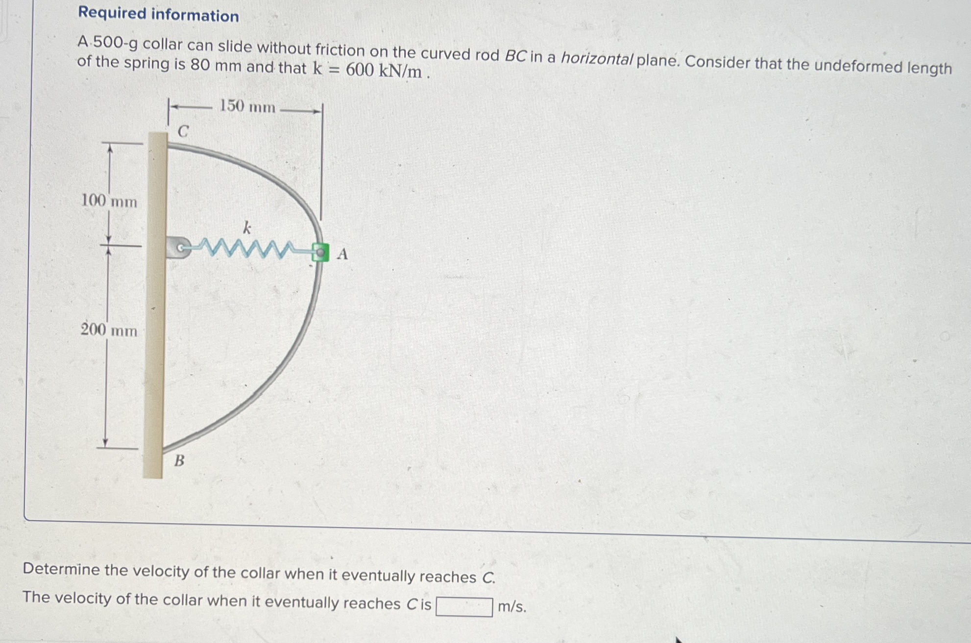 Solved Required informationA.500-g collar can slide without | Chegg.com