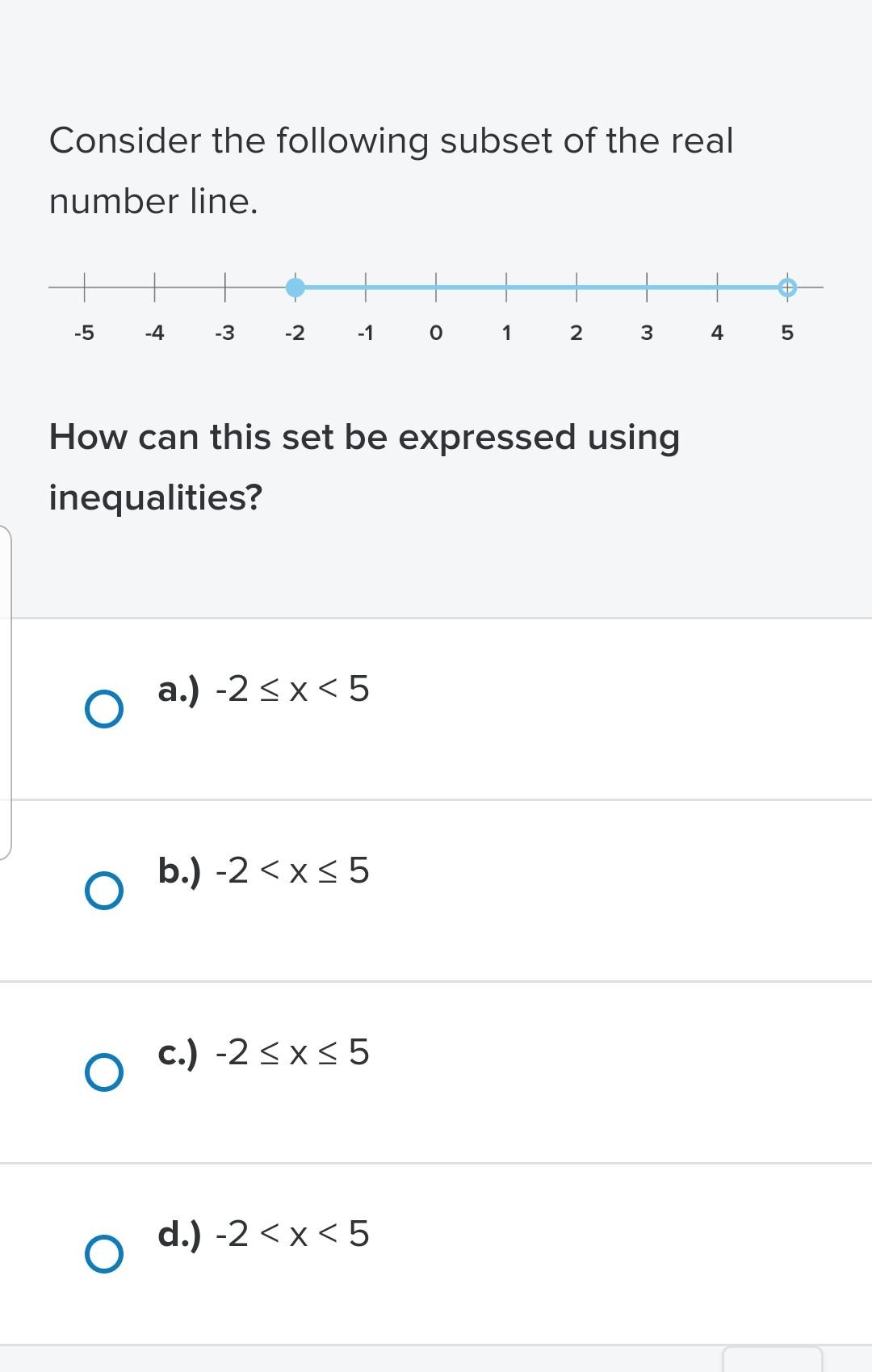 Solved Consider the following subset of the real number | Chegg.com