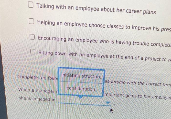 Solved Which of the following are employee-centered | Chegg.com