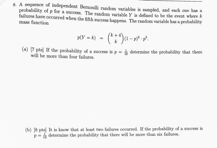 Solved A sequence of independent Bernoulli random variables | Chegg.com