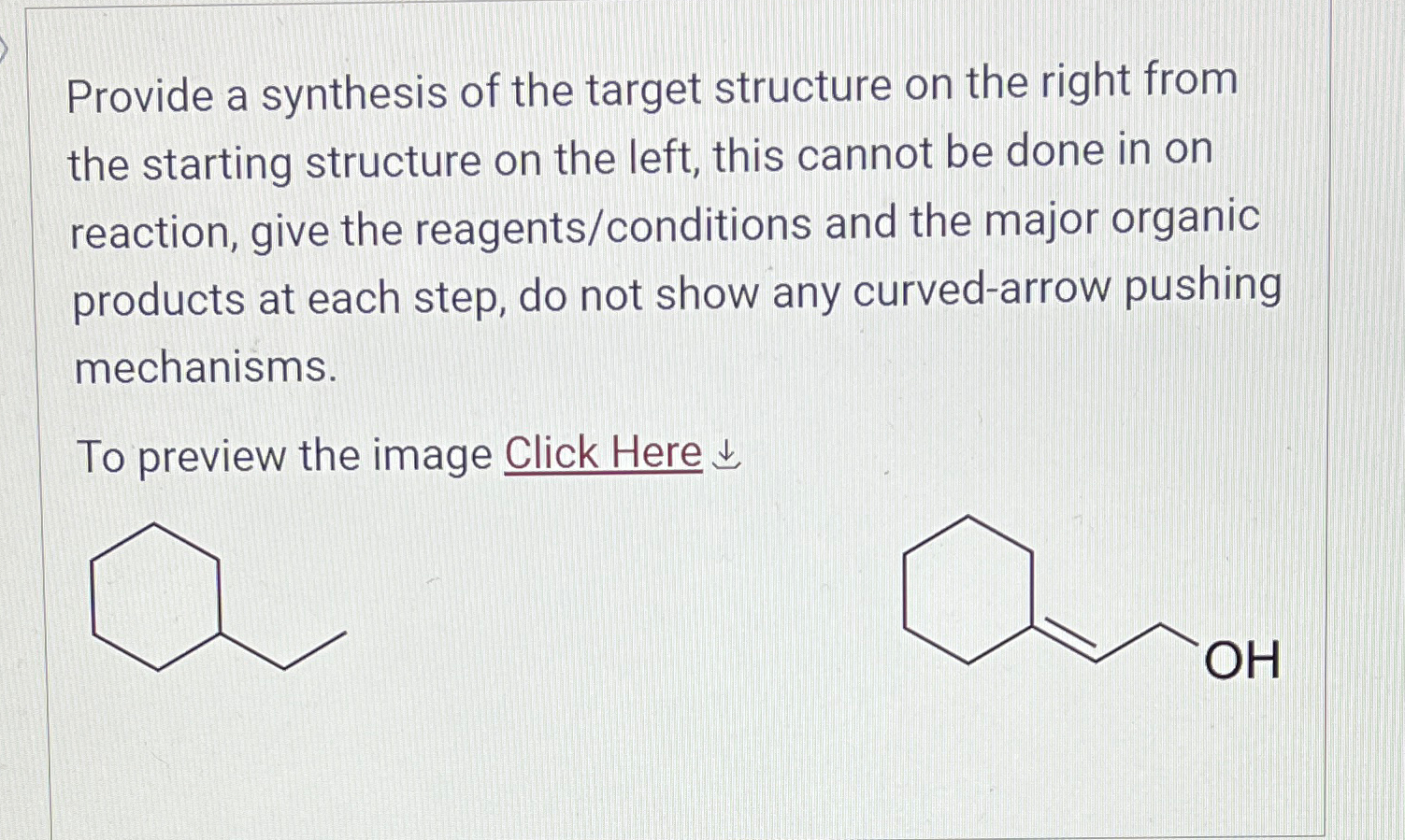Solved Provide a synthesis of the target structure on the | Chegg.com