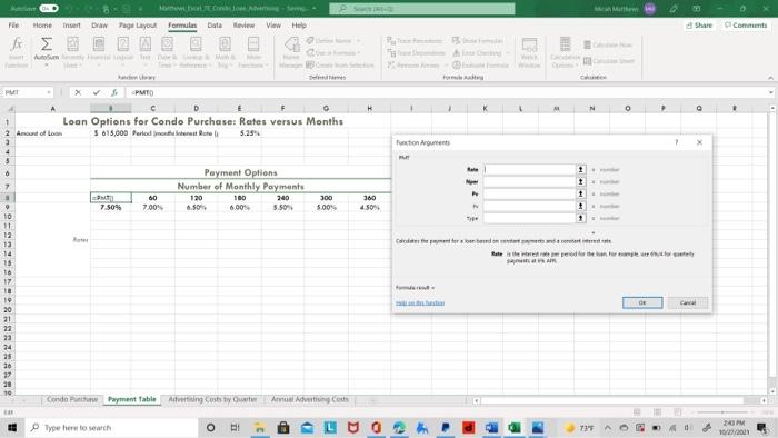 Solved In cell B8, enter a PMT function using the | Chegg.com