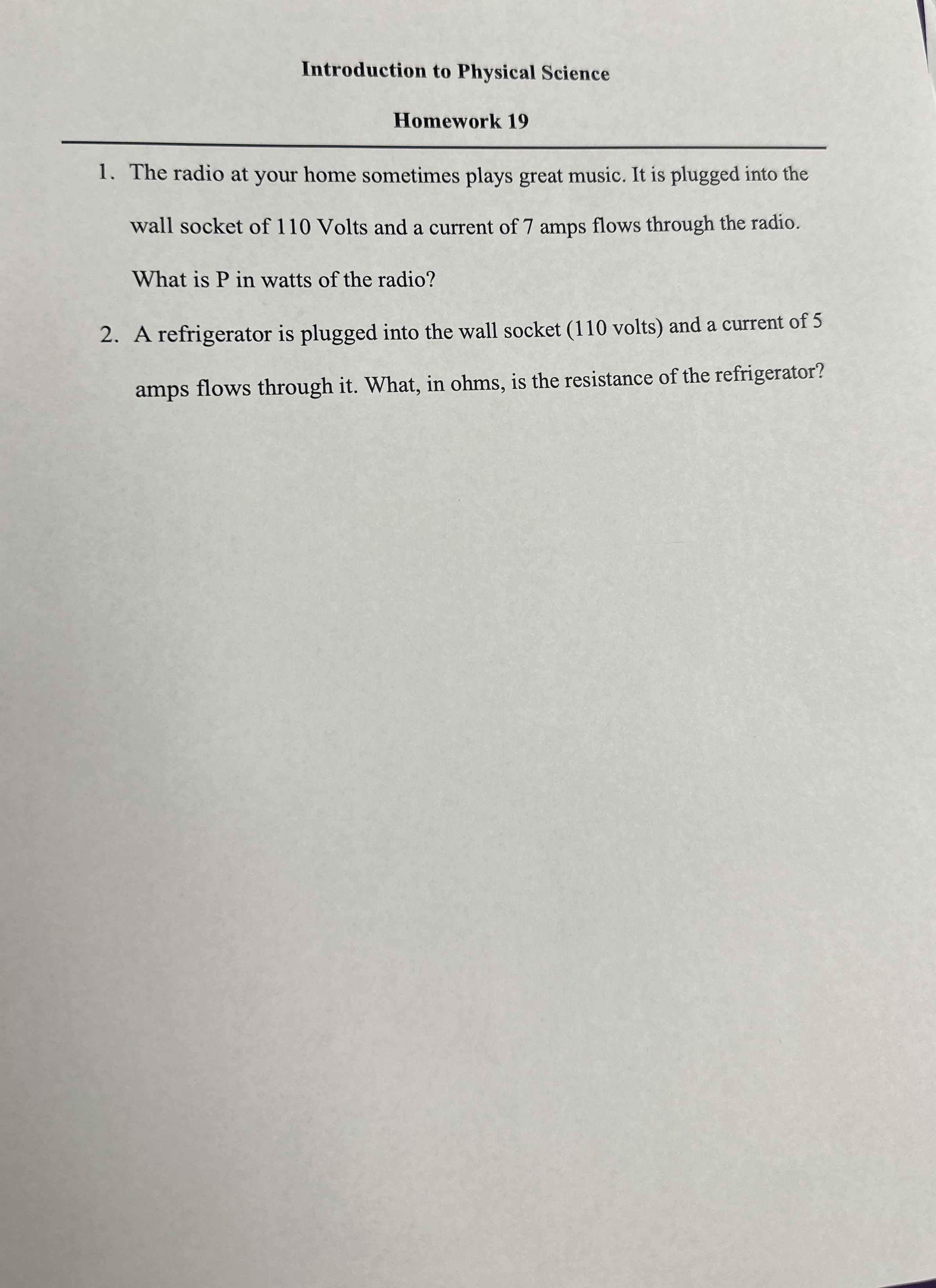 Solved Introduction to Physical ScienceHomework 19The radio | Chegg.com