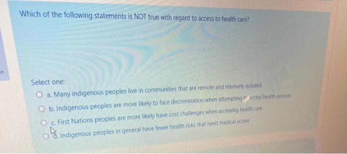 Solved Which of the following statements is NOT true with | Chegg.com