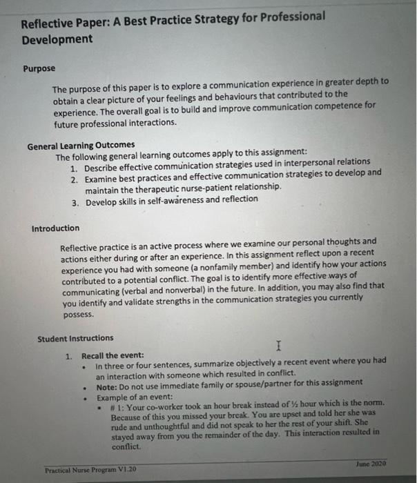 Solved Reflective Paper: A Best Practice Strategy for | Chegg.com