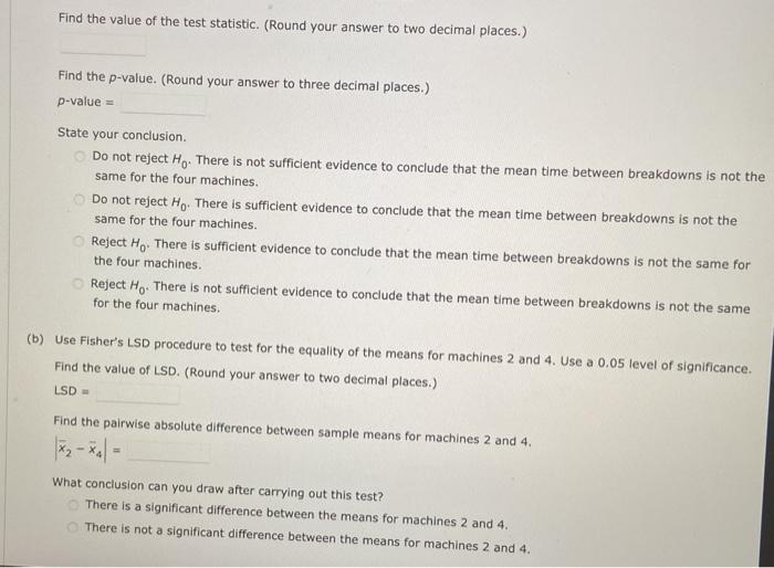 Solved swer this question. To test for any significant | Chegg.com