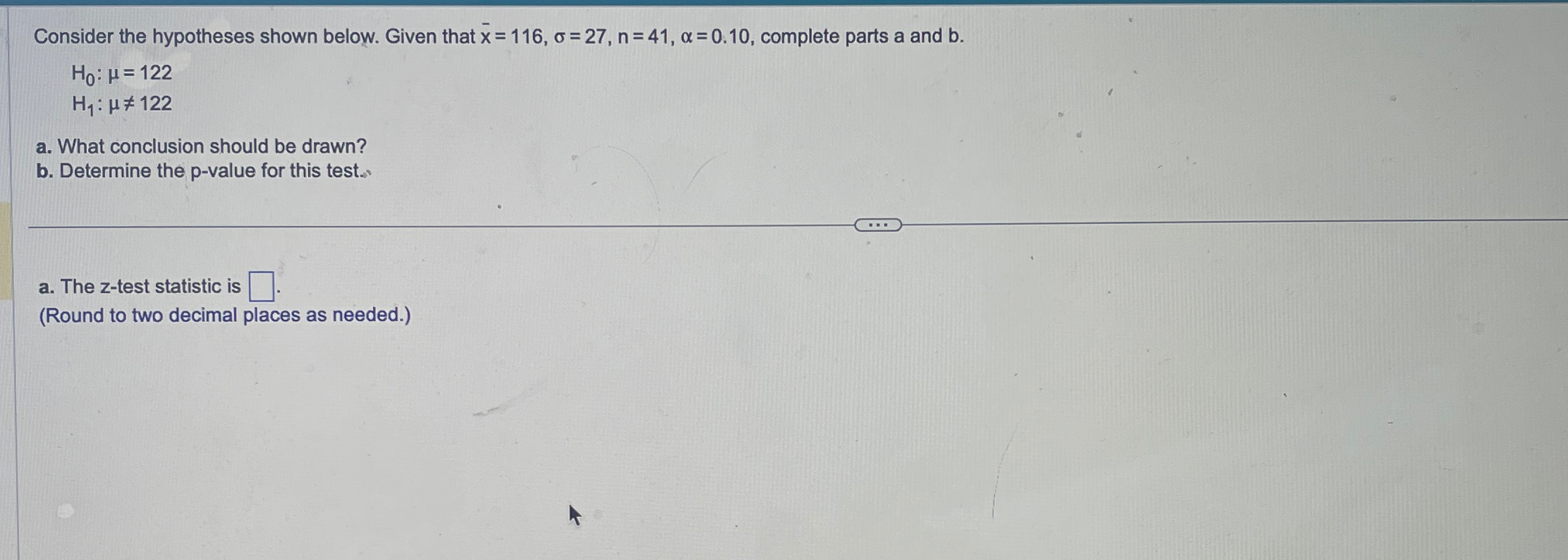 Solved Consider the hypotheses shown below. Given that | Chegg.com