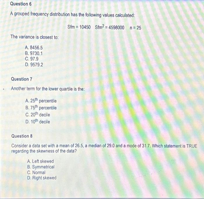 Solved A grouped frequency distribution has the following | Chegg.com