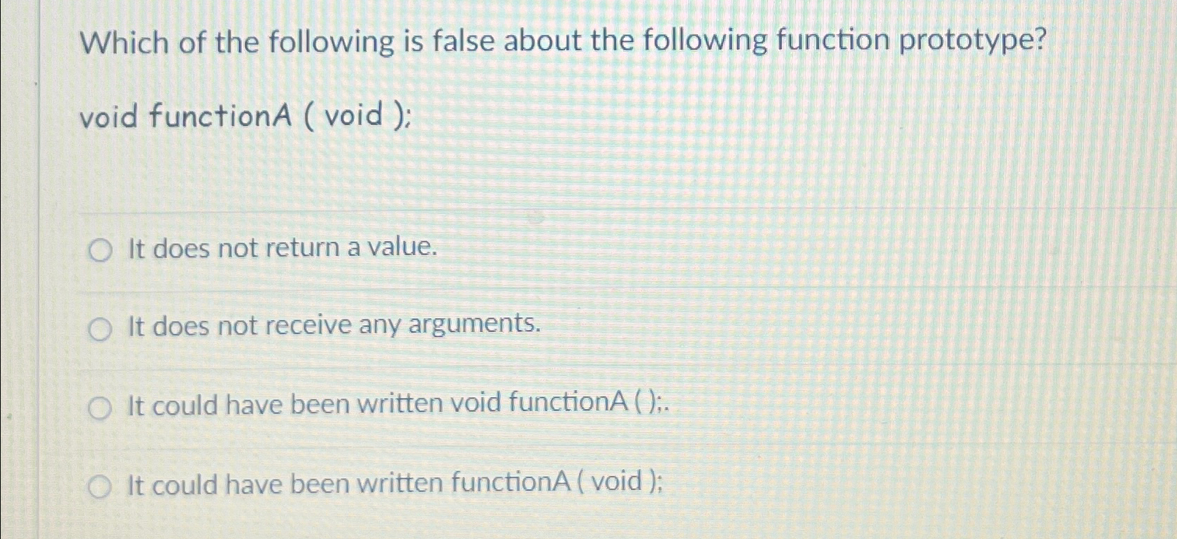 Solved Which Of The Following Is False About The Following 