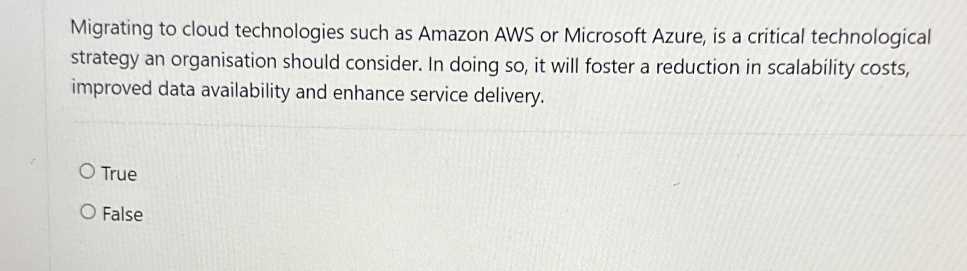 Solved Migrating to cloud technologies such as Amazon AWS or | Chegg.com