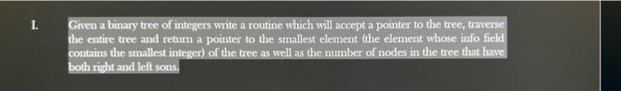 Solved Given a binary tree of integers write a routine which | Chegg.com