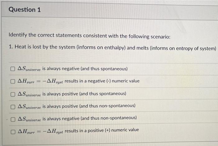 Solved Question 1 Identify the correct statements consistent | Chegg.com