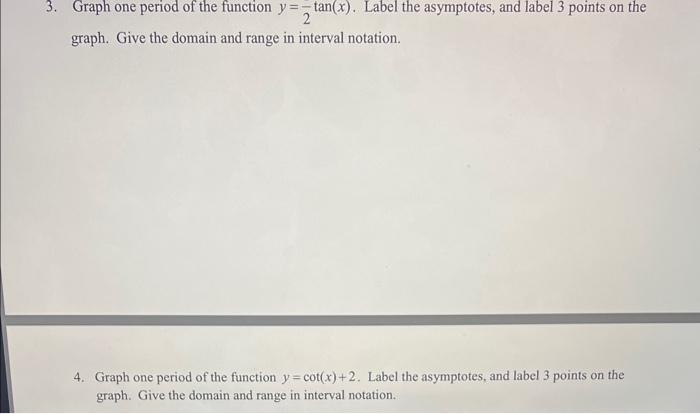 Solved 1. Graph one period of the function y=−2sec(x). Label | Chegg.com