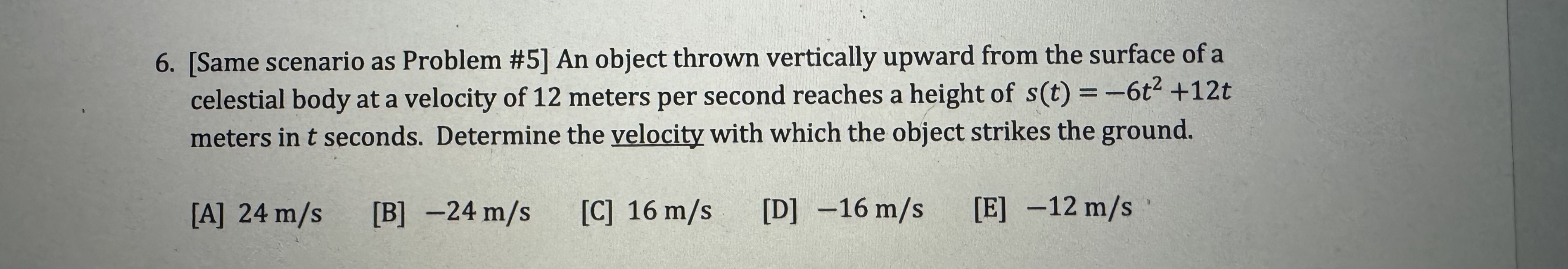 Solved [same Scenario As Problem 5] ﻿an Object Thrown