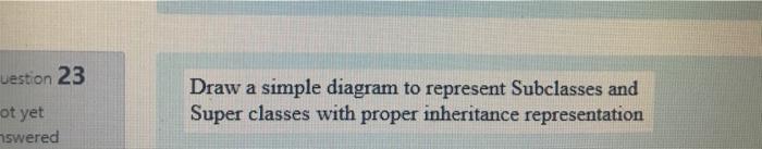 Solved uestion 23 Draw a simple diagram to represent | Chegg.com