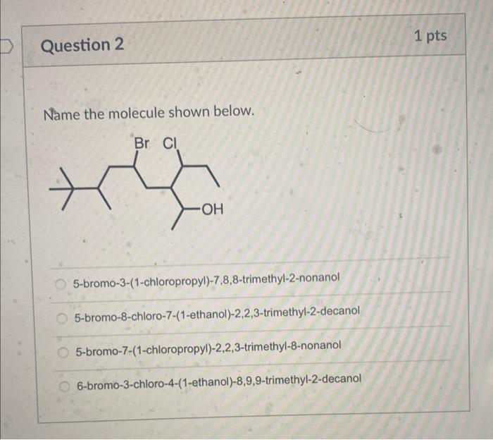 Solved Name the molecule shown below. | Chegg.com