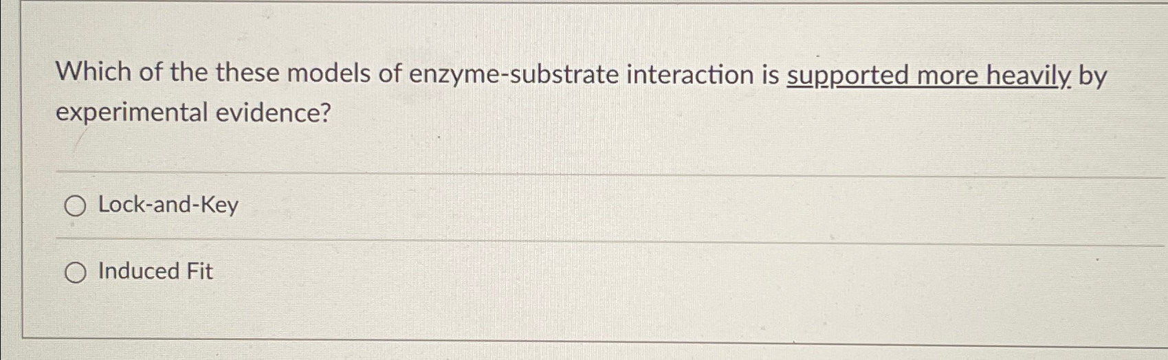 Solved Which of the these models of enzyme-substrate | Chegg.com