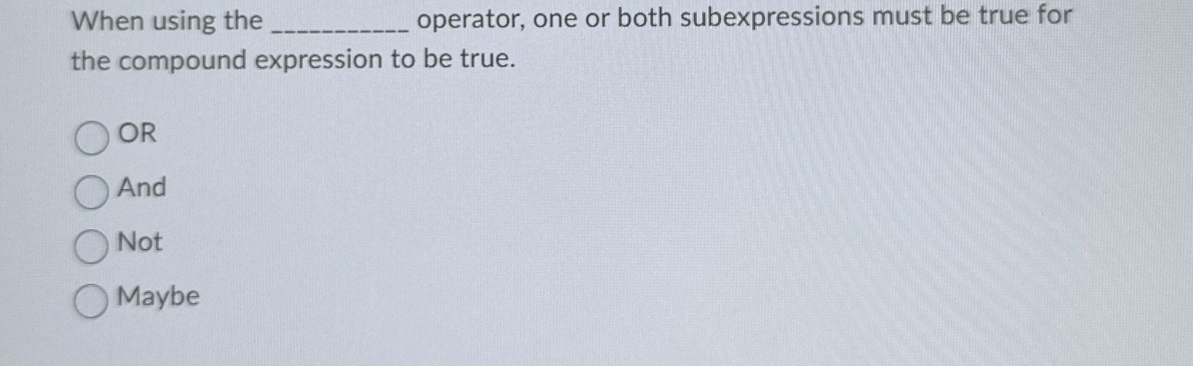 Solved When using theoperator, one or both subexpressions | Chegg.com