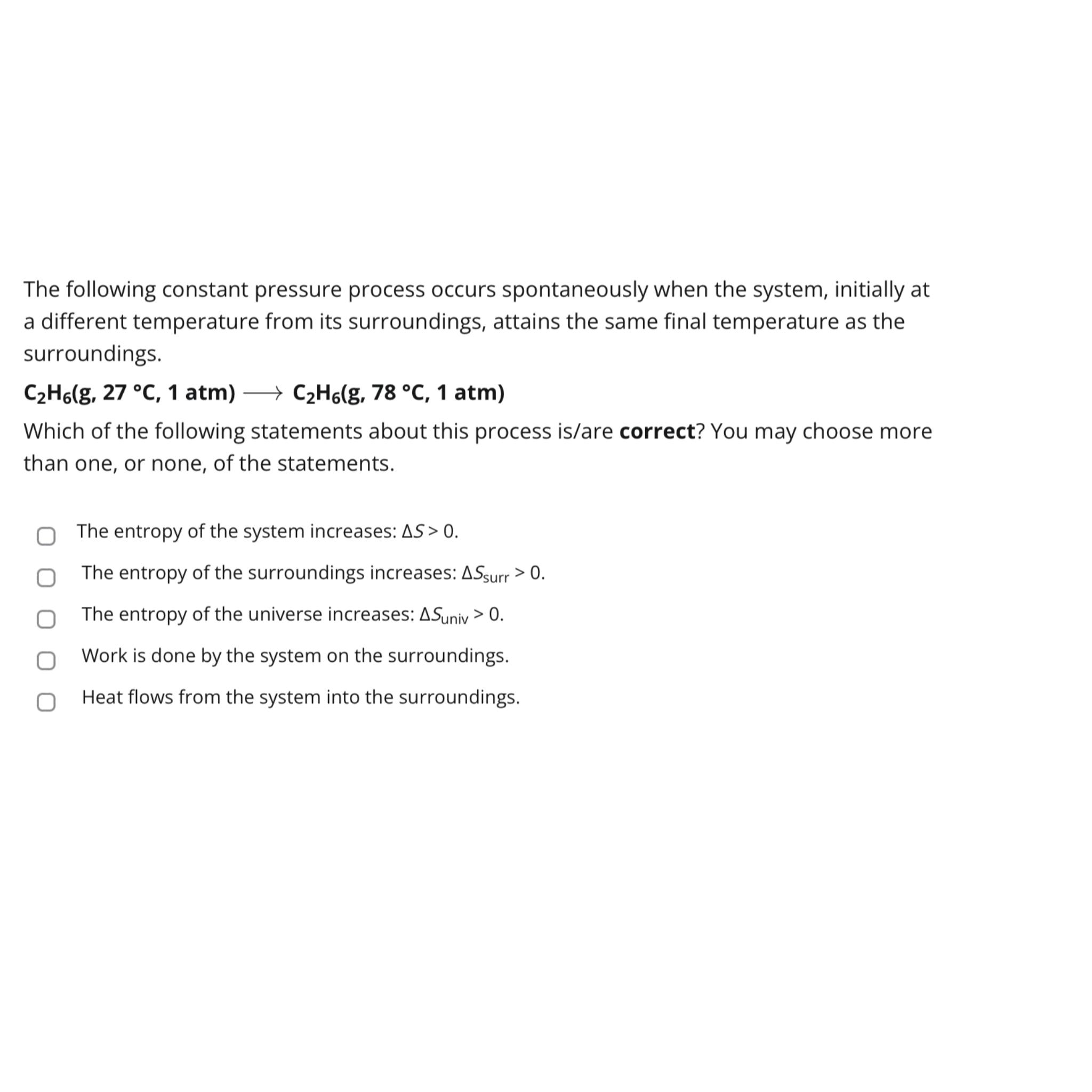 Solved The following constant pressure process occurs | Chegg.com
