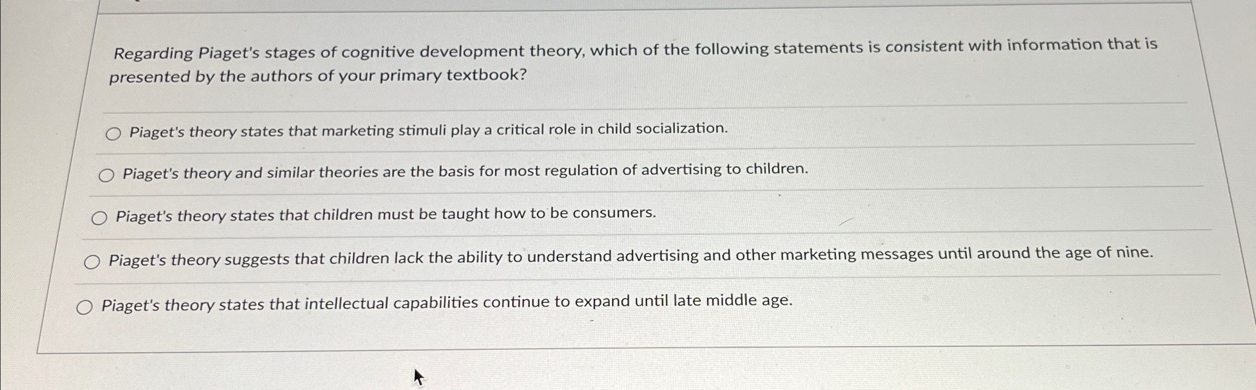 Solved Regarding Piaget's stages of cognitive development | Chegg.com