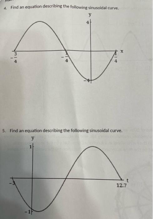 Solved 4. Find an equation describing the following | Chegg.com